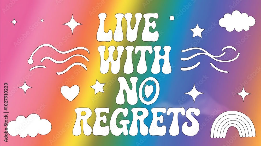 Live with No Regrets T-shirt Design Motivational Quote, Illustartion ...
