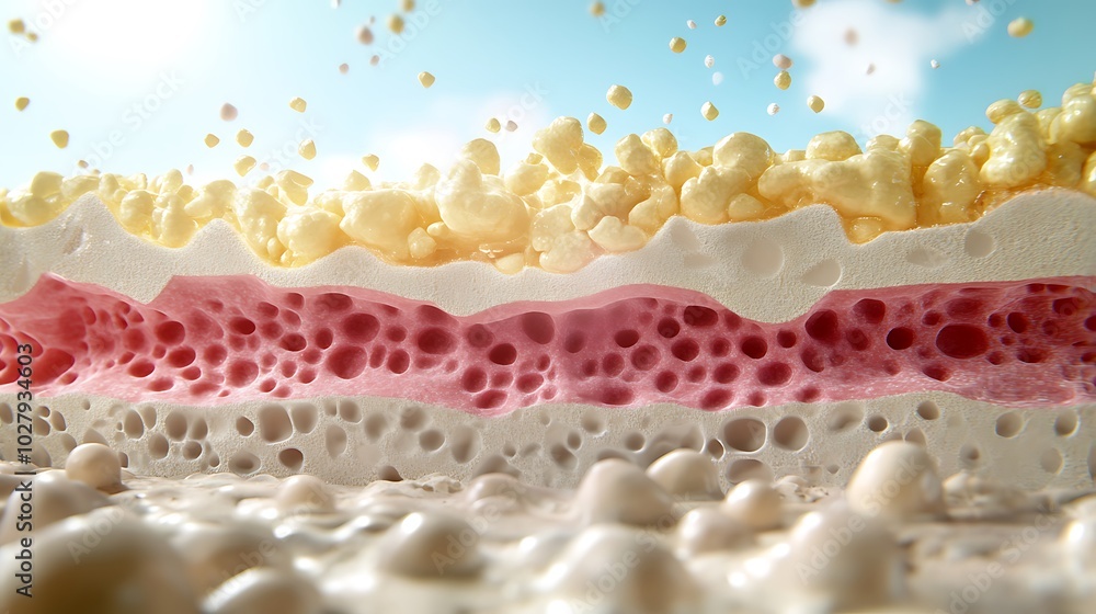 Cross-Section of Human Skin with Fat and Muscle Layers: A detailed ...