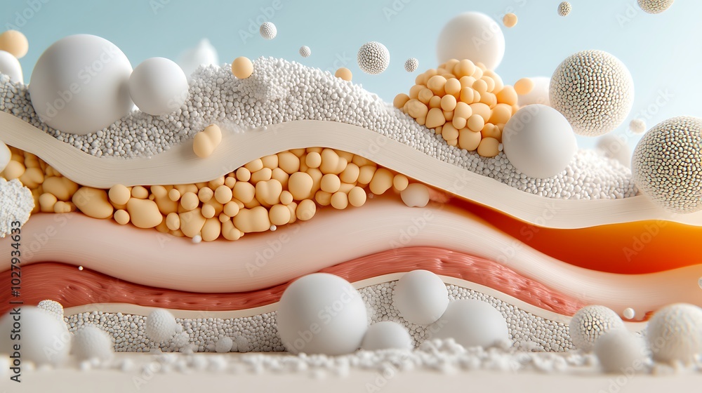Cross-Section of Human Skin with Fat and Muscle Layers: A detailed ...