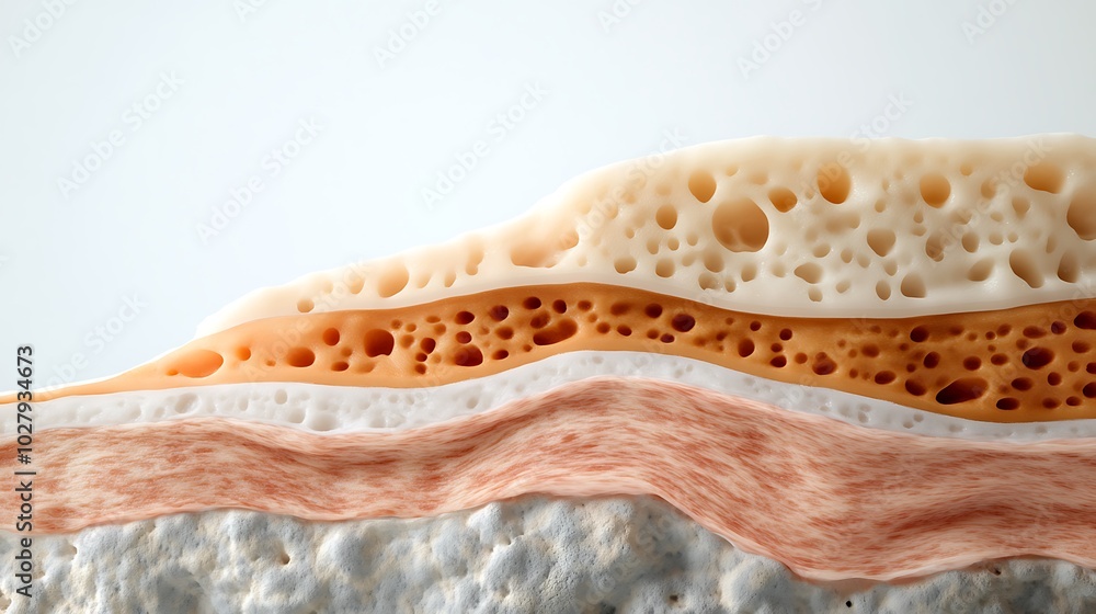 Cross-Section of Human Skin with Fat and Muscle Layers: A detailed ...