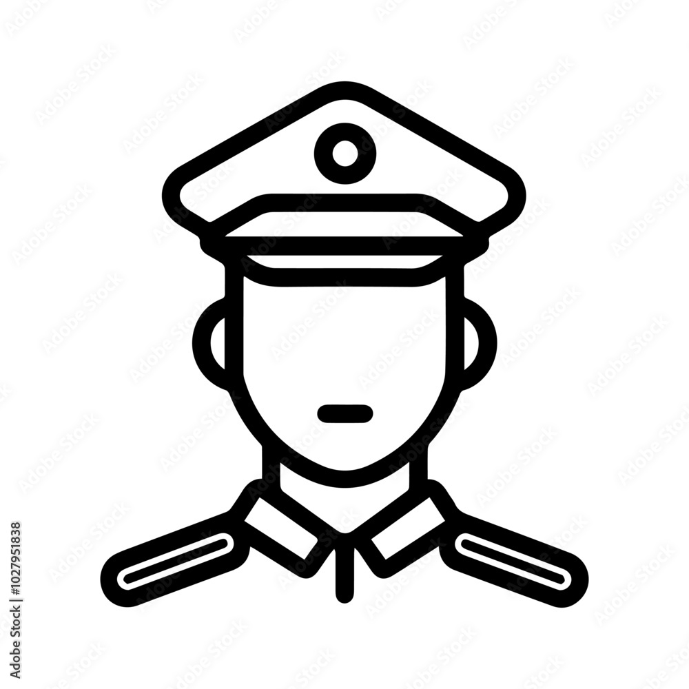 commandant icon or modern line symbol. Vector line art and icon design ...