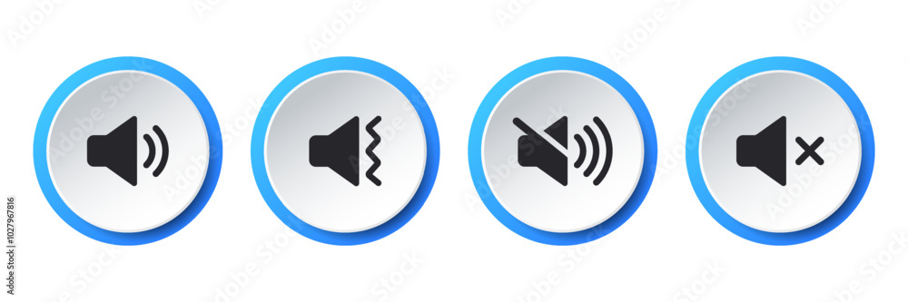 Speaker and sound icon. Computer voice icon. Megaphone and music icon ...