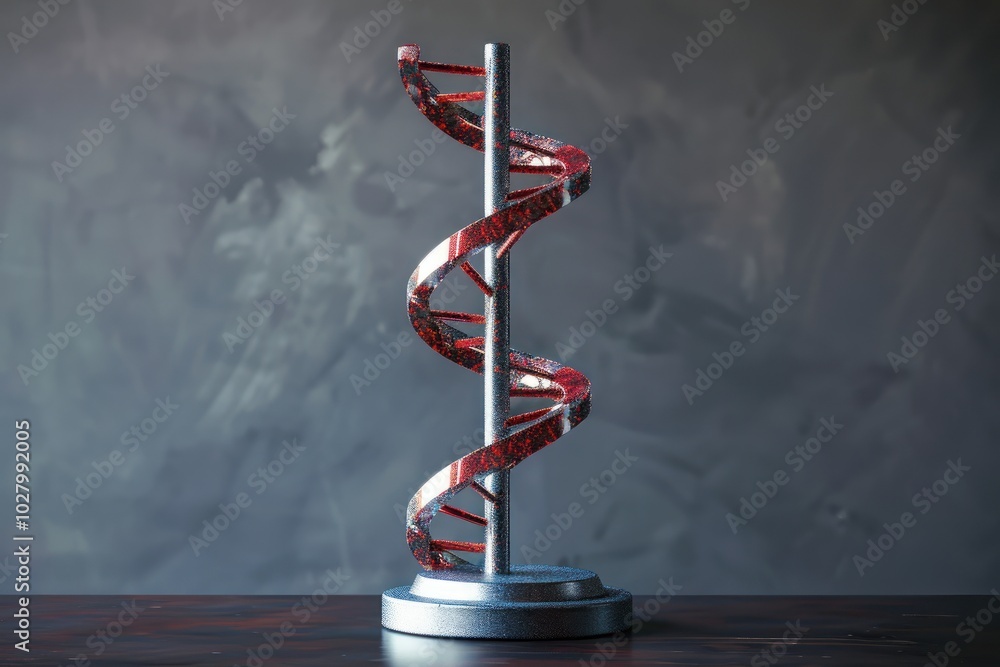 DNA double helix model on table Stock Photo | Adobe Stock