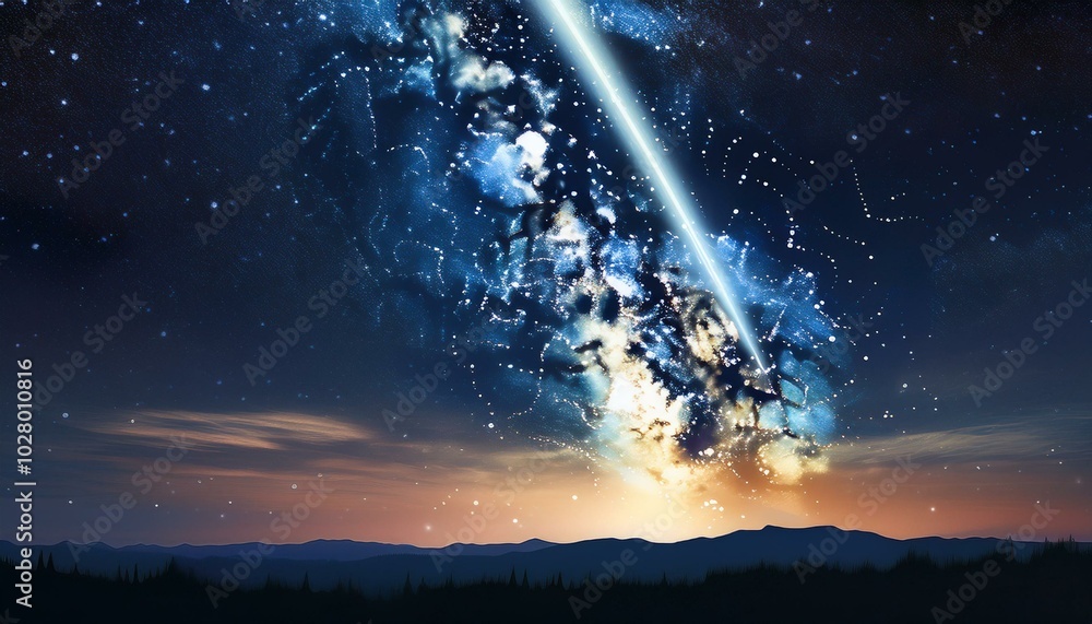 Foto de Stock falling star photoshop overlay night sky starlight milky ...