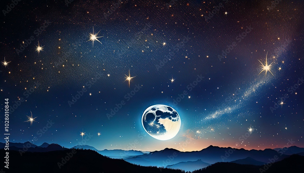 falling stars moon photoshop overlays night sky illustration starry sky ...