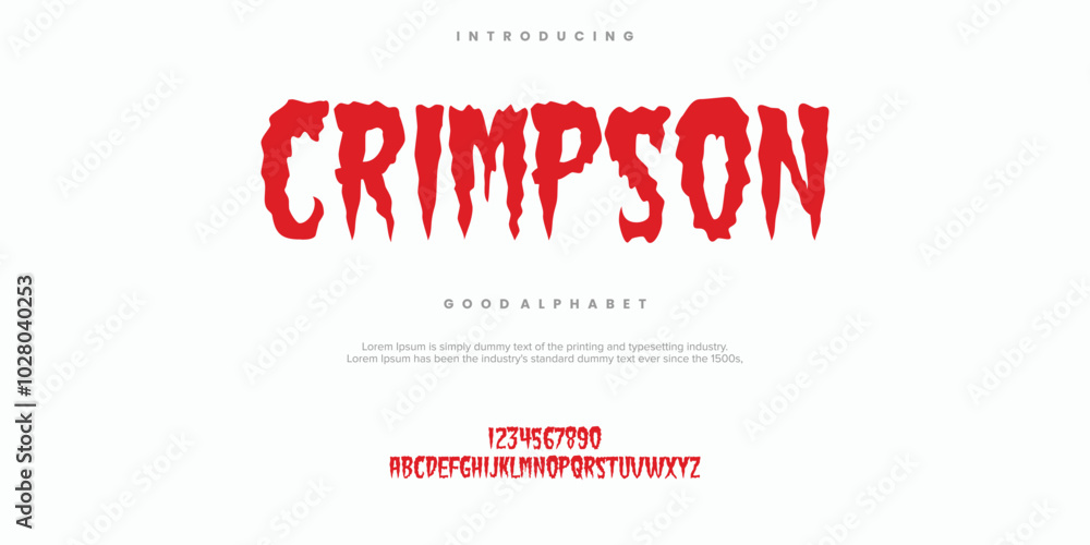 Crimpson rough abstract digital alphabet font typography. Bold ...