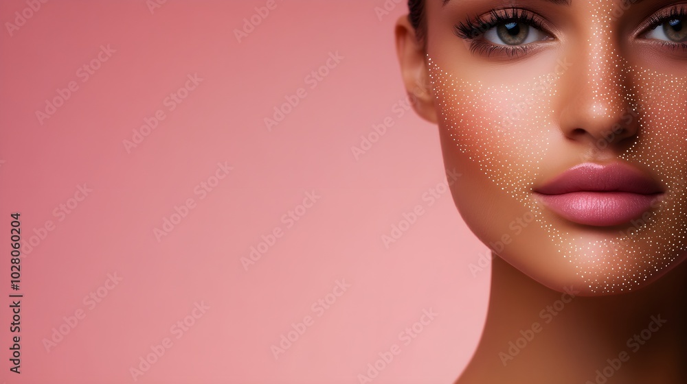 Realistic before-and-after skin comparison, embedded in an infographic ...