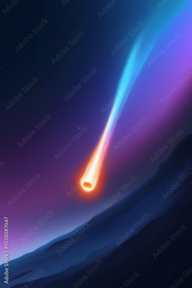 Graphic showing the impact of a meteorite entering Earth's atmosphere ...