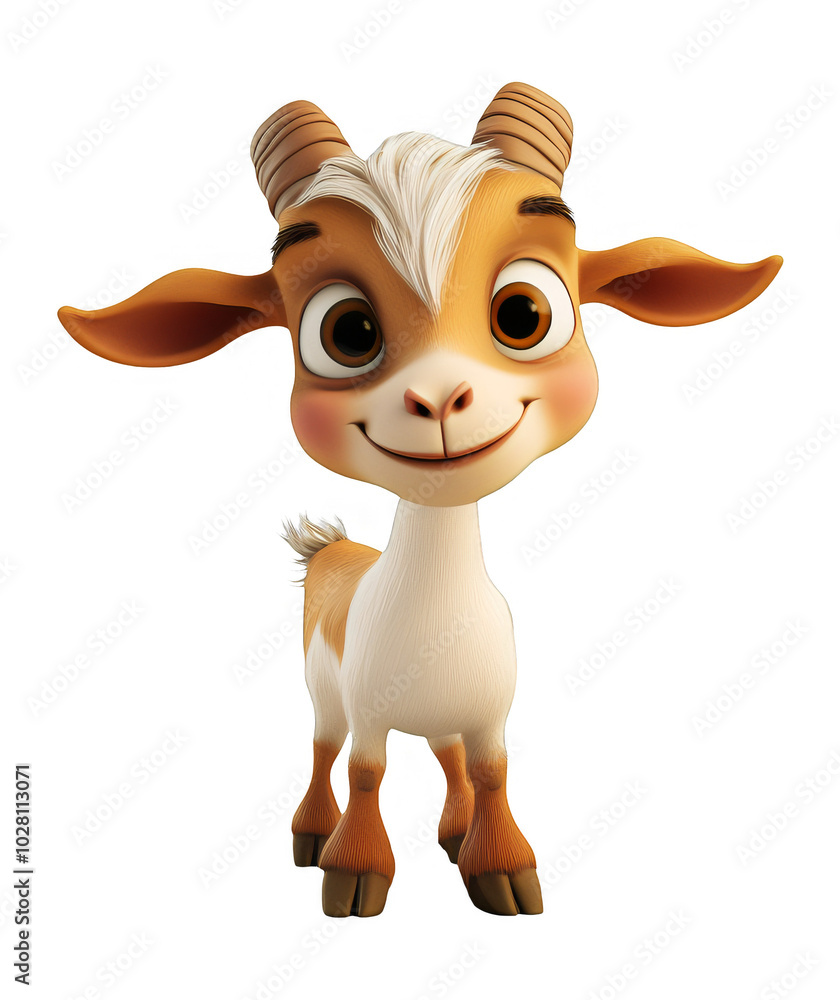 Cute Cartoon Goat Illustration with Transparent Background for Design ...