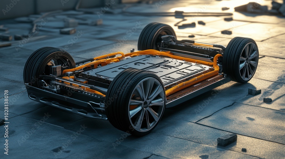 Modular EV battery systems, depicting a flexible, interchangeable ...