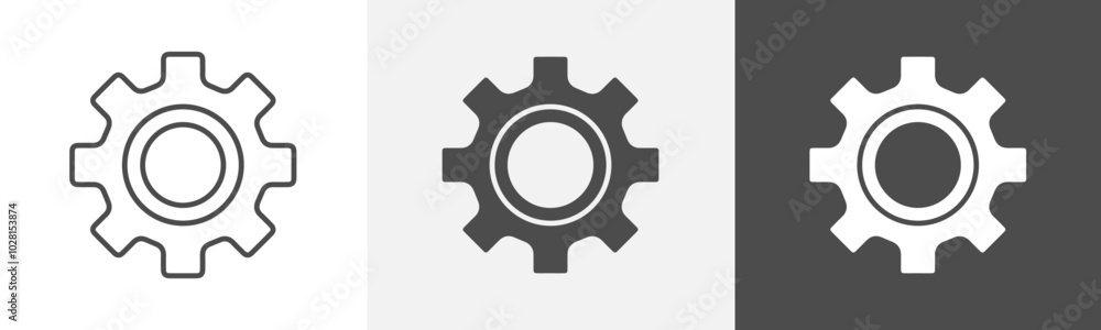 setting icon Logo art vector in outline Stock Vector | Adobe Stock
