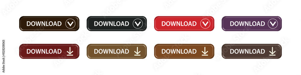 download button as vector element graphic of website or application ...