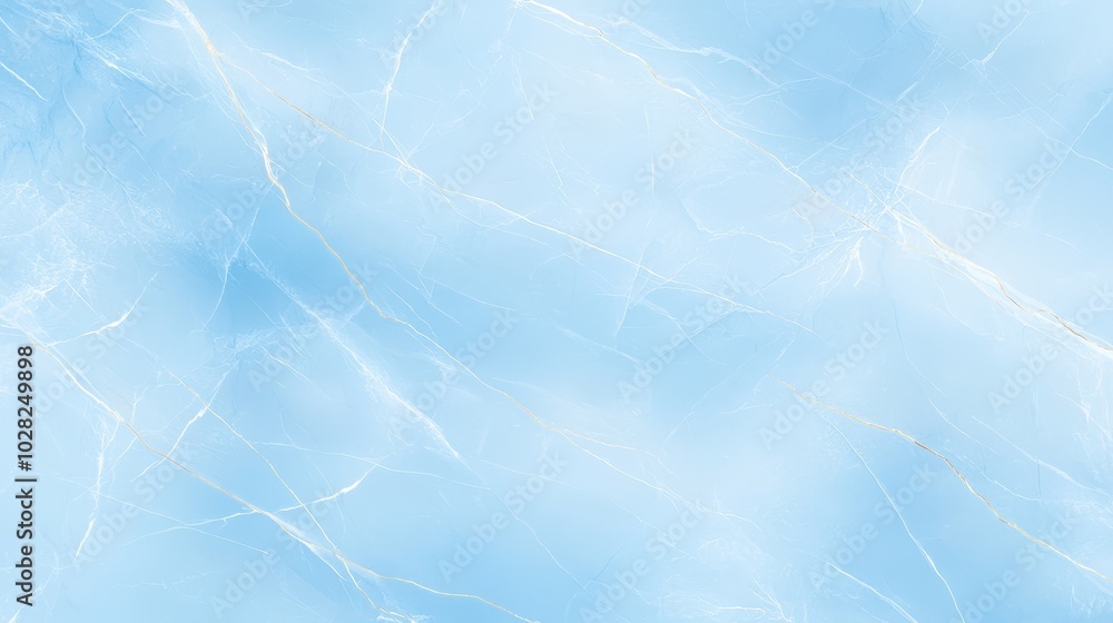 Light blue marble background with delicate white veins, creating an elegant and polished look ...