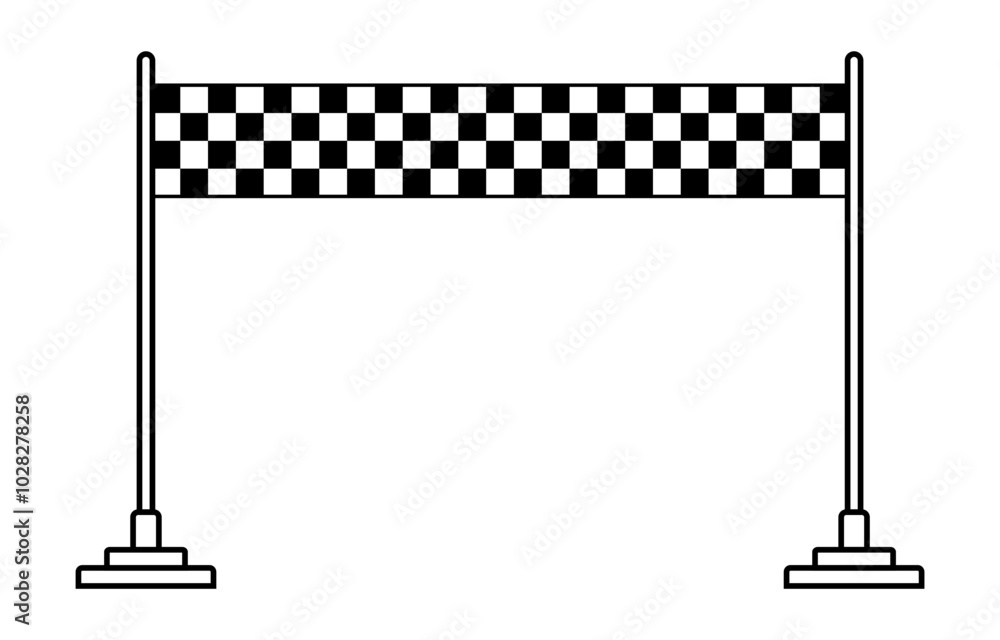 Black white start and finish line. Checkered flag vector icon ...