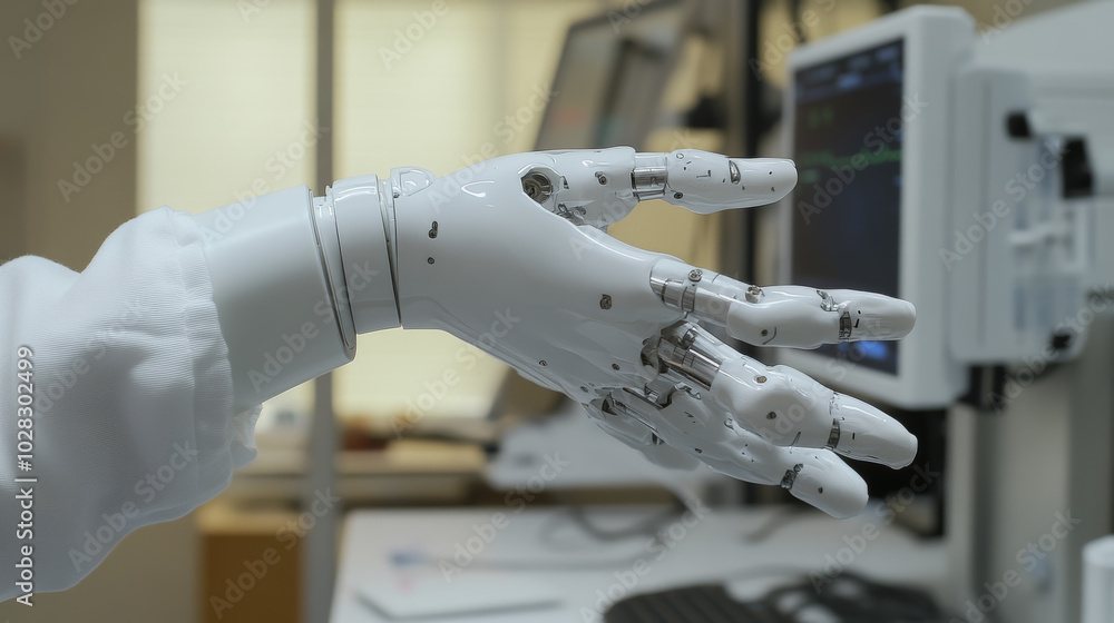 Ilustración de Stock This technology uses AI to create digital arms ...