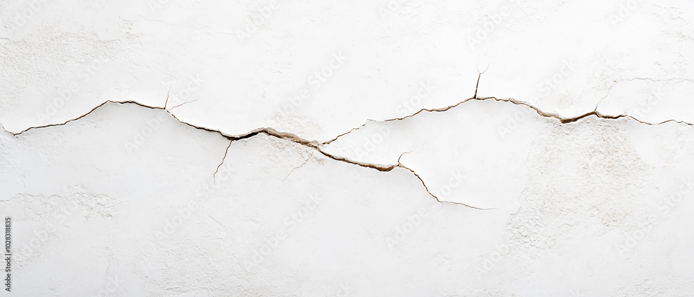 Cracked Plaster Wall with Horizontal Fissures Showing Surface ...
