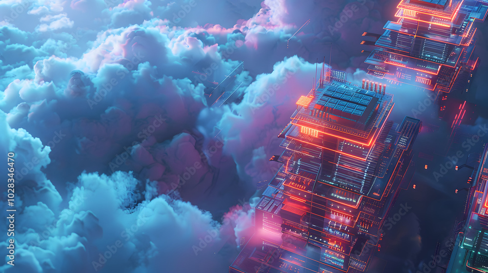 Hybrid Cloud Infrastructure: A detailed diagram showcasing a hybrid ...