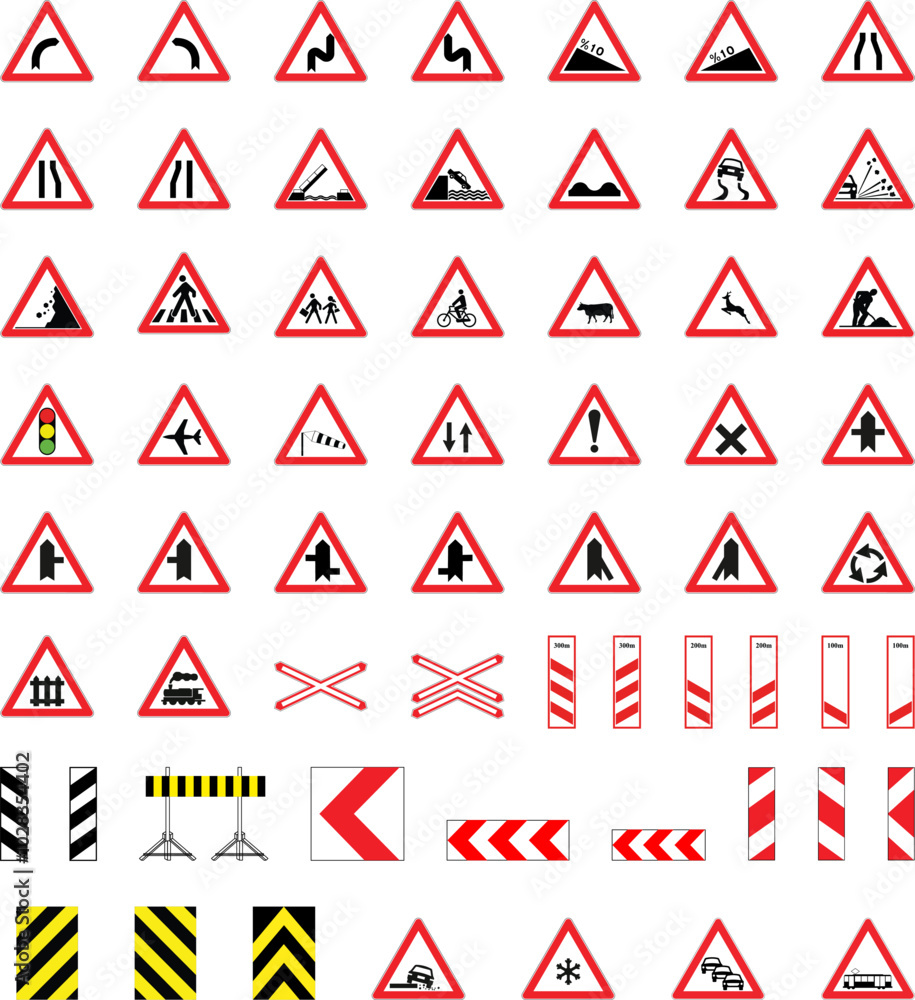 Turkey Highway Standard Traffic Signs, Warning Signs (Turkish ...