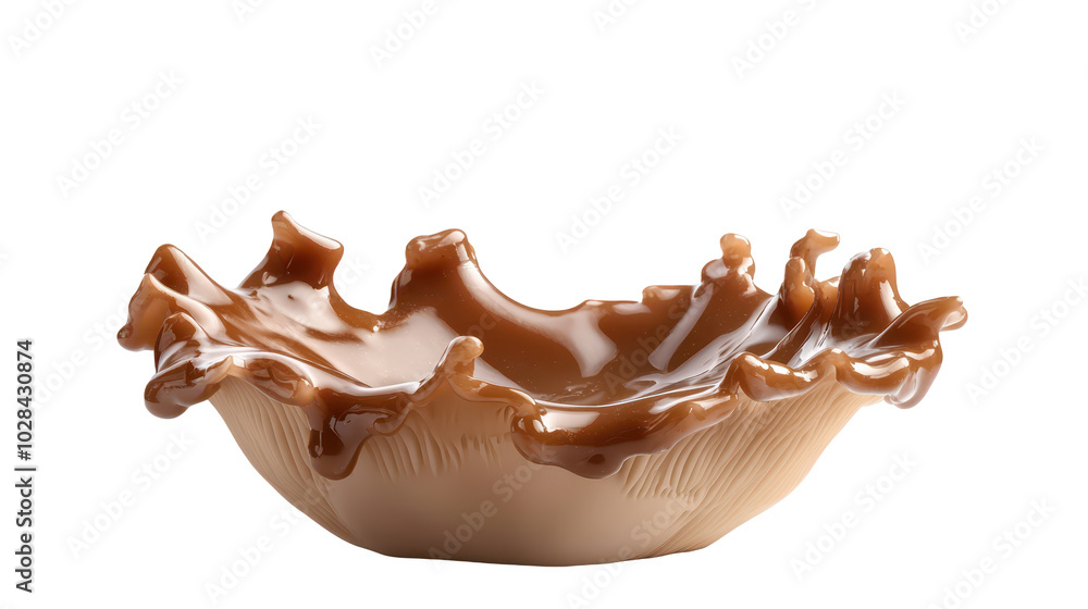 Mushroom Gravy Splash Isolated on White Background: Lifelike Detail ...