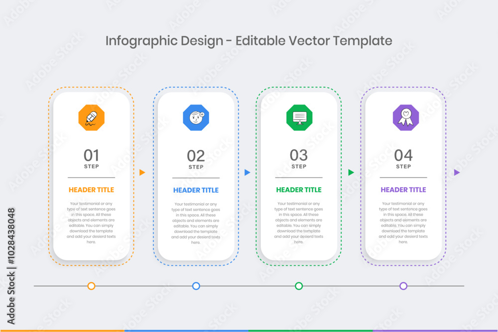 4 step Infographics Design Template, Chart diagram, Graph, Pie chart ...