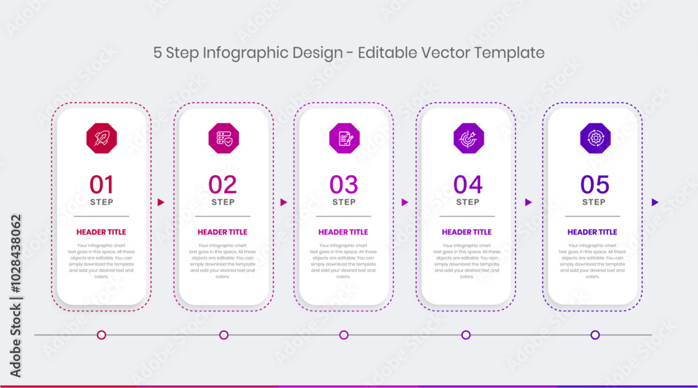 5 step Infographics Design Template, Chart diagram, Graph, Pie chart ...