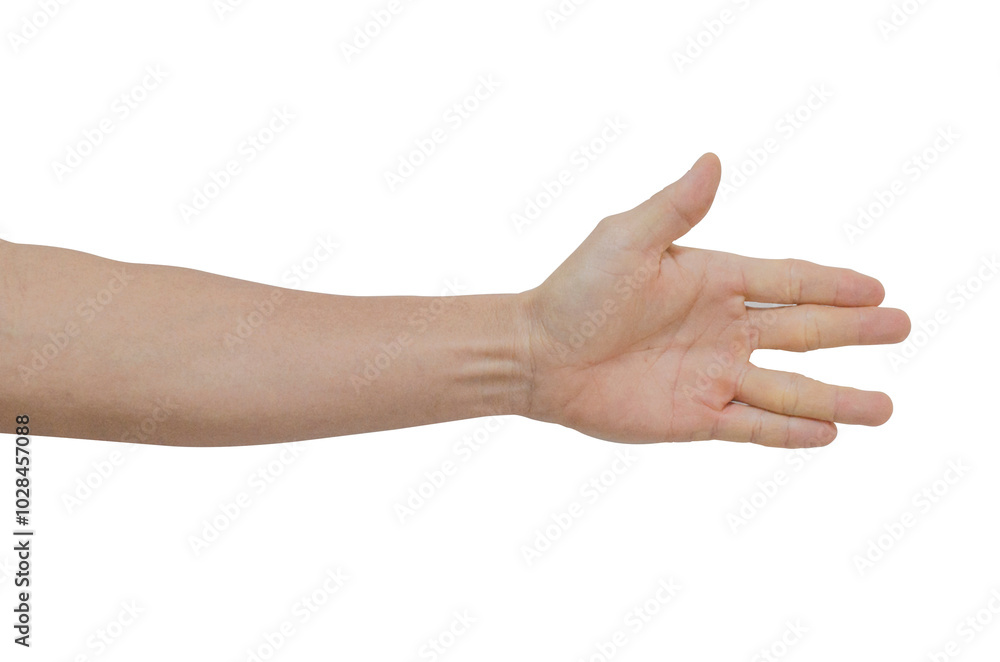 reaching out, hand gesture, sign isolated on transparent background ...