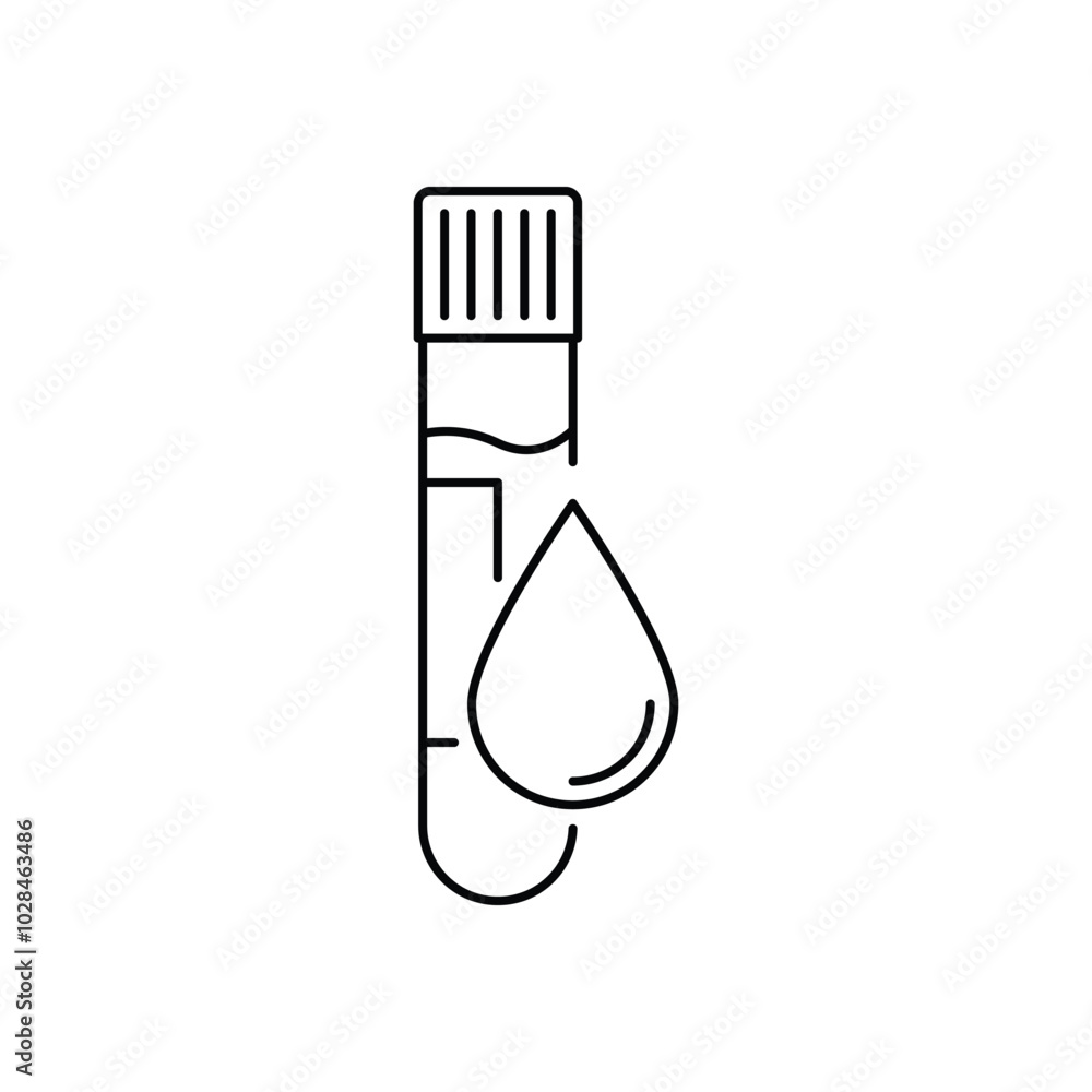 Blood sample line icon. linear style sign for mobile concept and web ...