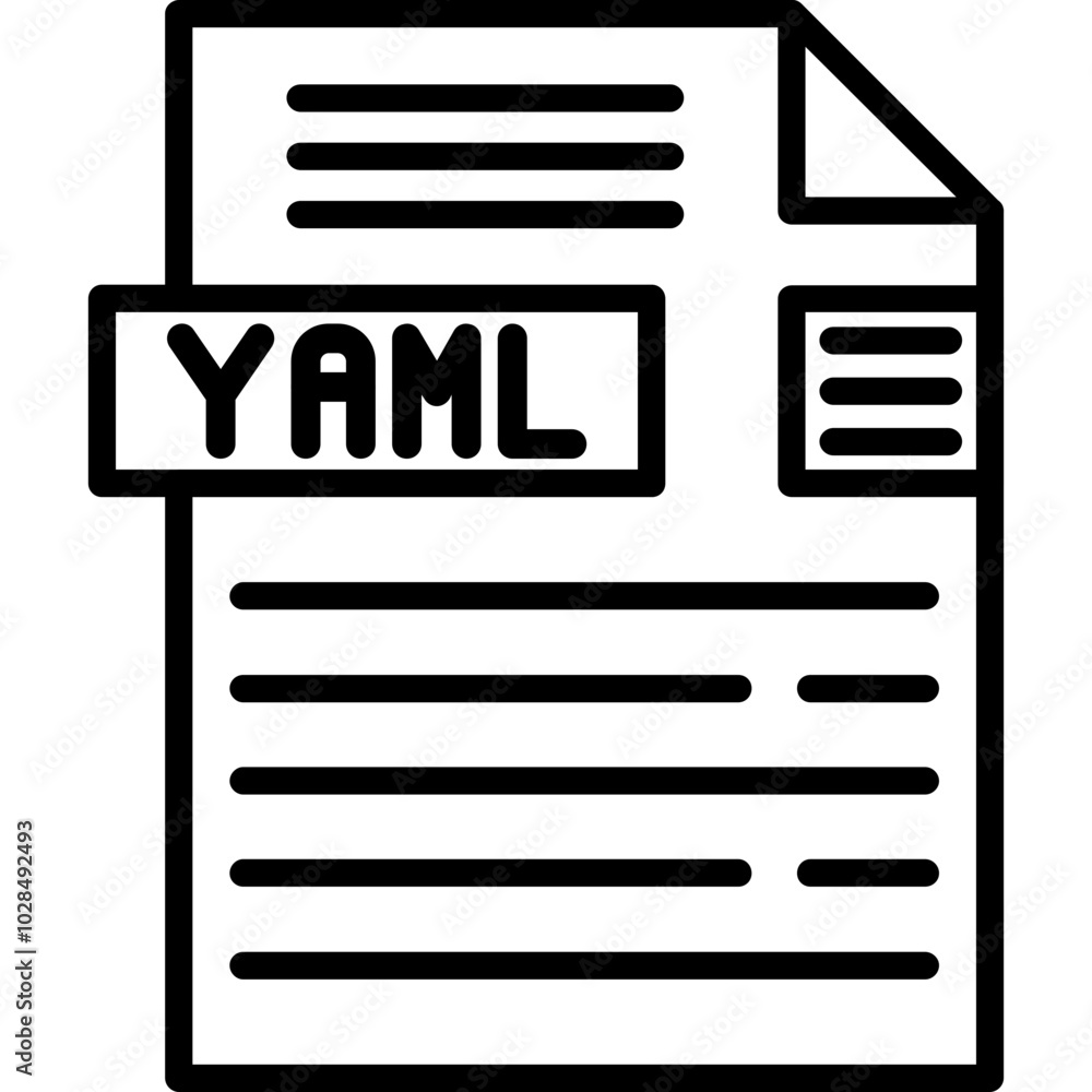 YAML File Format Icon Stock Vector | Adobe Stock
