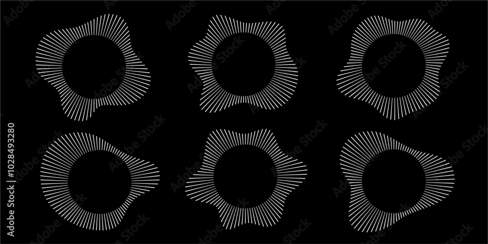 เวกเตอร์ Stock Circular sound waves. Abstract circular lines pattern ...