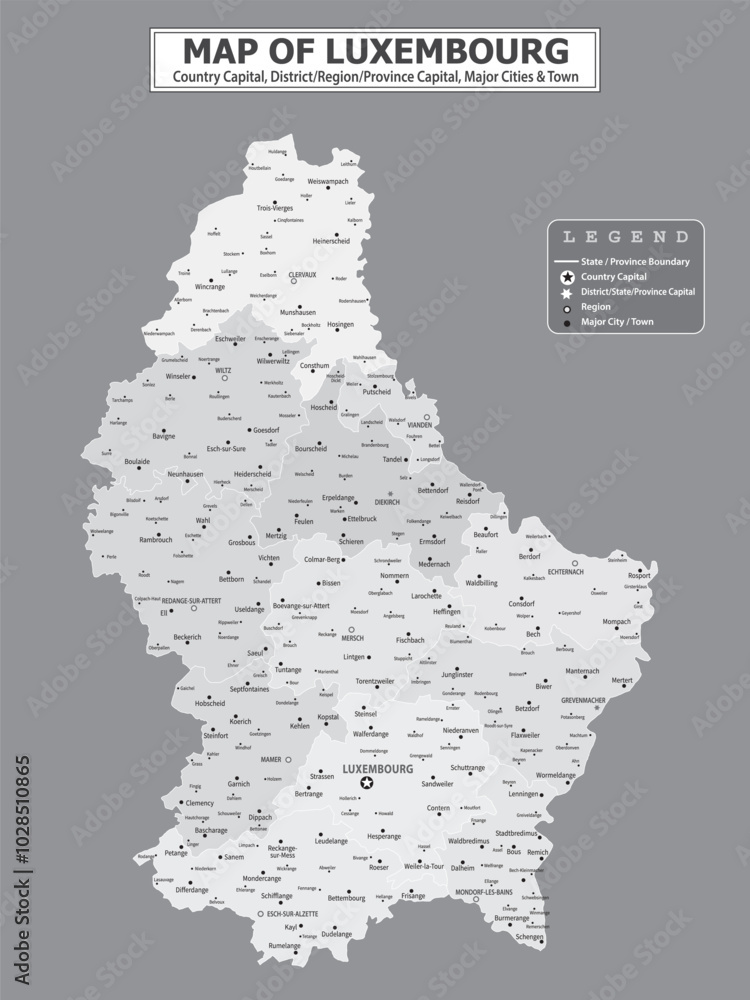 European Country Geography Political map. Political map of country with ...