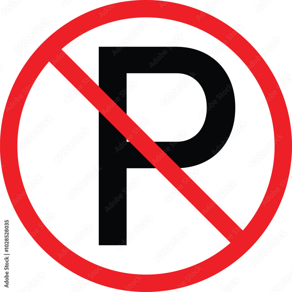 no parking sign . Traffic rules and signals. red circle. traffic ...