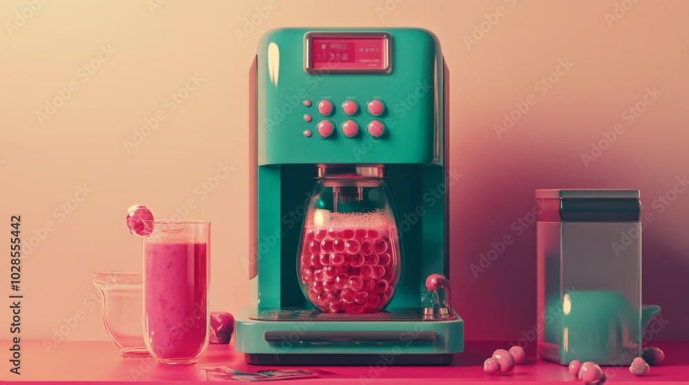 1960s scifi inspired bubble tea machine concept atomic age design ...