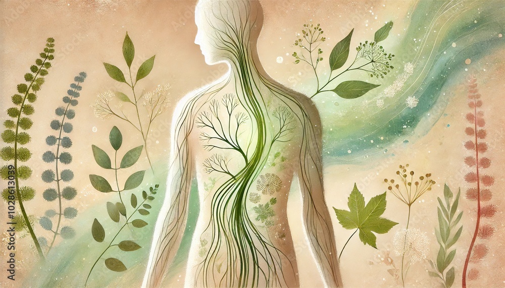 Stock-Illustration „An abstract illustration of a human body with tree ...