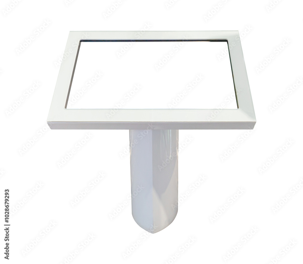 Blank white mockup of a digital display screen isolated on transparent ...