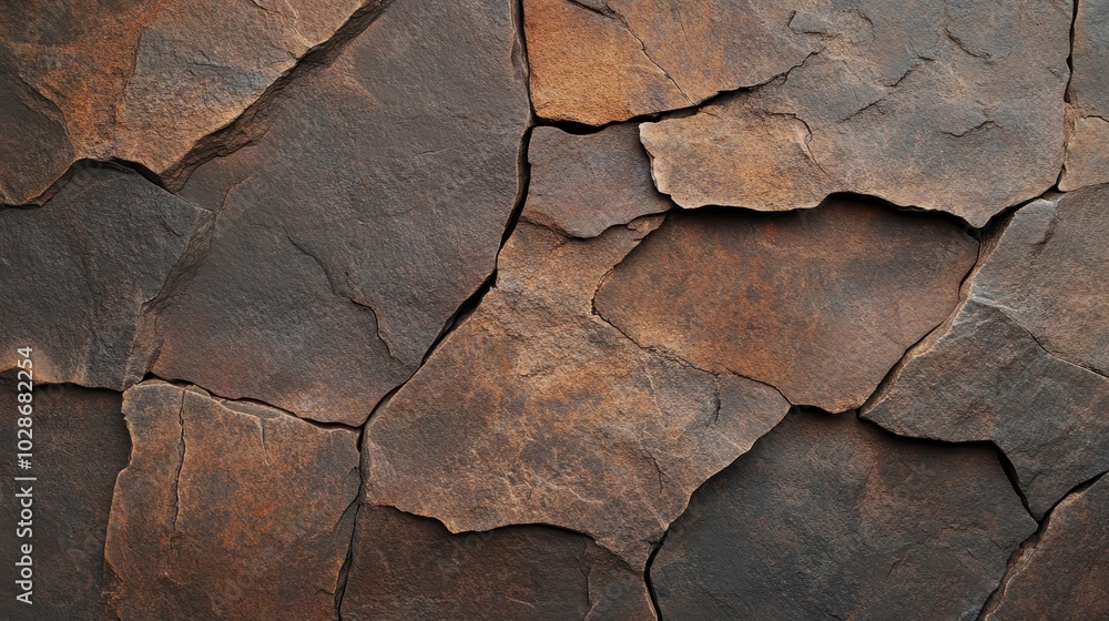 A surface featuring angular stone-like texture, revealing bold ...