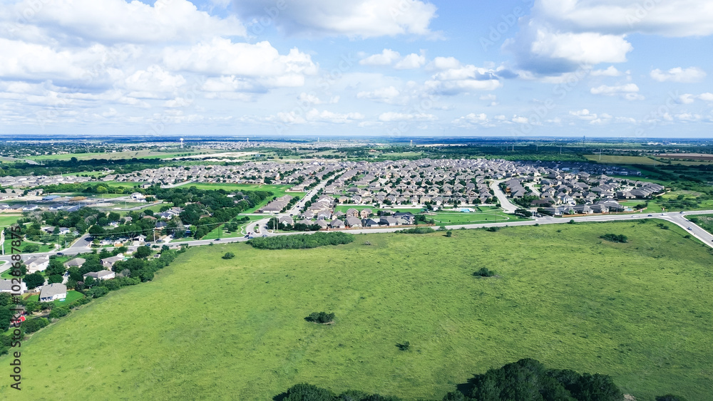 Large vacant land near new development residential neighborhood houses ...
