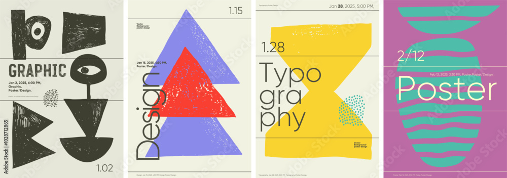 Aesthetic minimalist typography poster featuring abstract shapes. Great ...