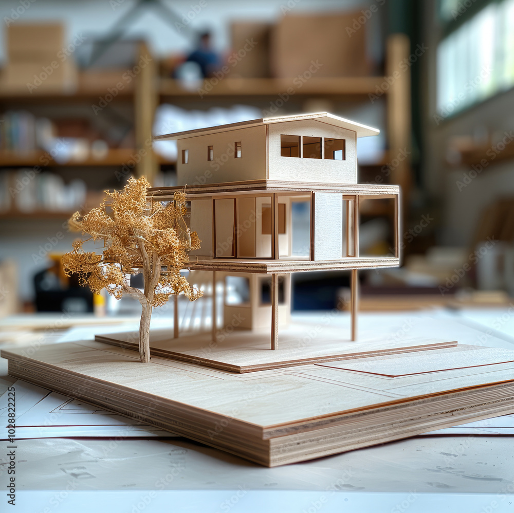 Architectural draft work in progress model for testing small simple ...