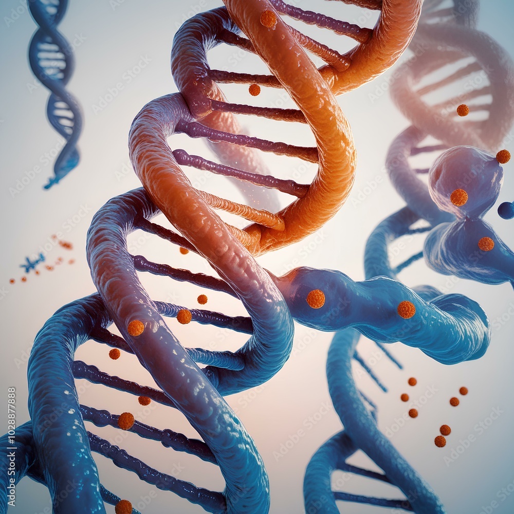 Ilustración de Stock Intricate 3D Illustration of Gene Structure ...