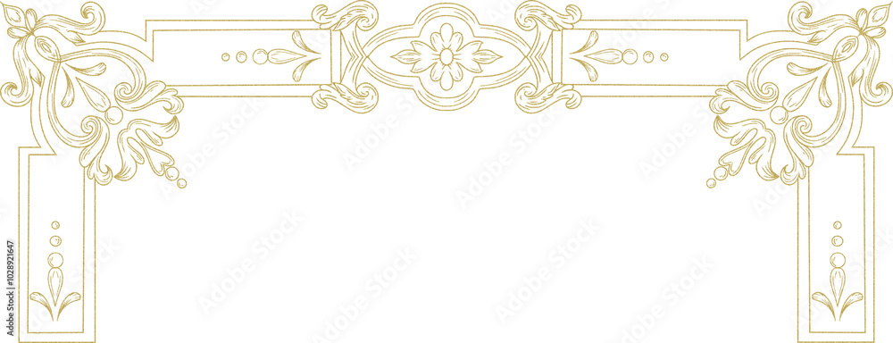 Vintage Baroque fine Line Borders in gold style Stock Illustration ...