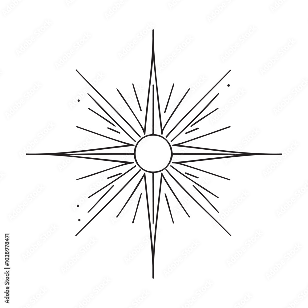 Star of Bethlehem. Symbol of Jesus birth. One line drawing. Vector ...