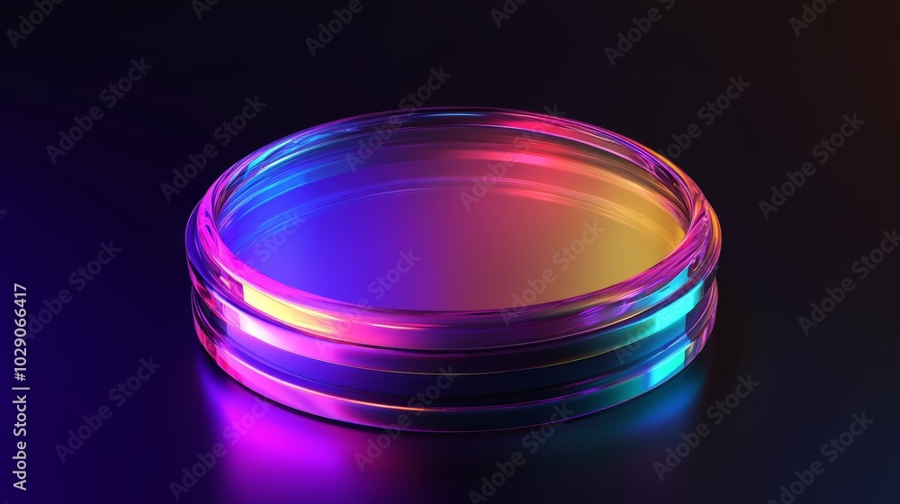 3d glass coin icon with refraction and holographic effect isolated on ...