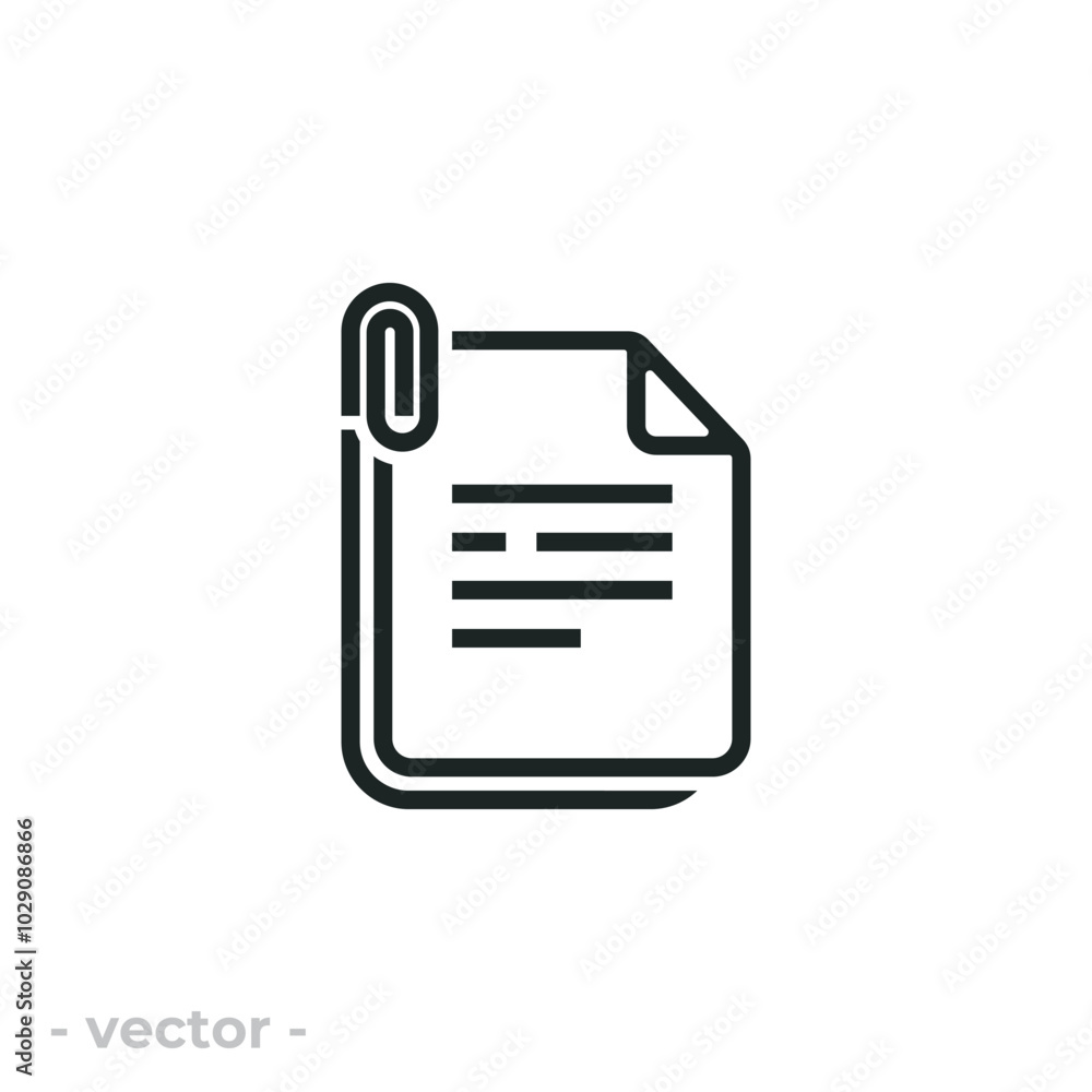 File attachment icon isolated on white background. Vector illustrations ...