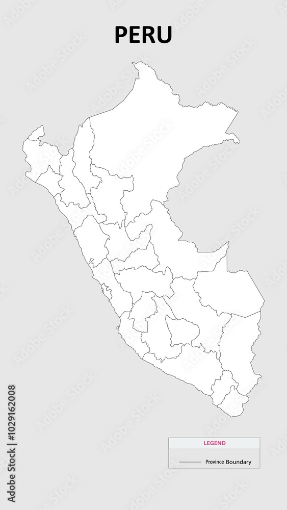 Peru Map. State map of Peru. Administrative map of Peru with states ...