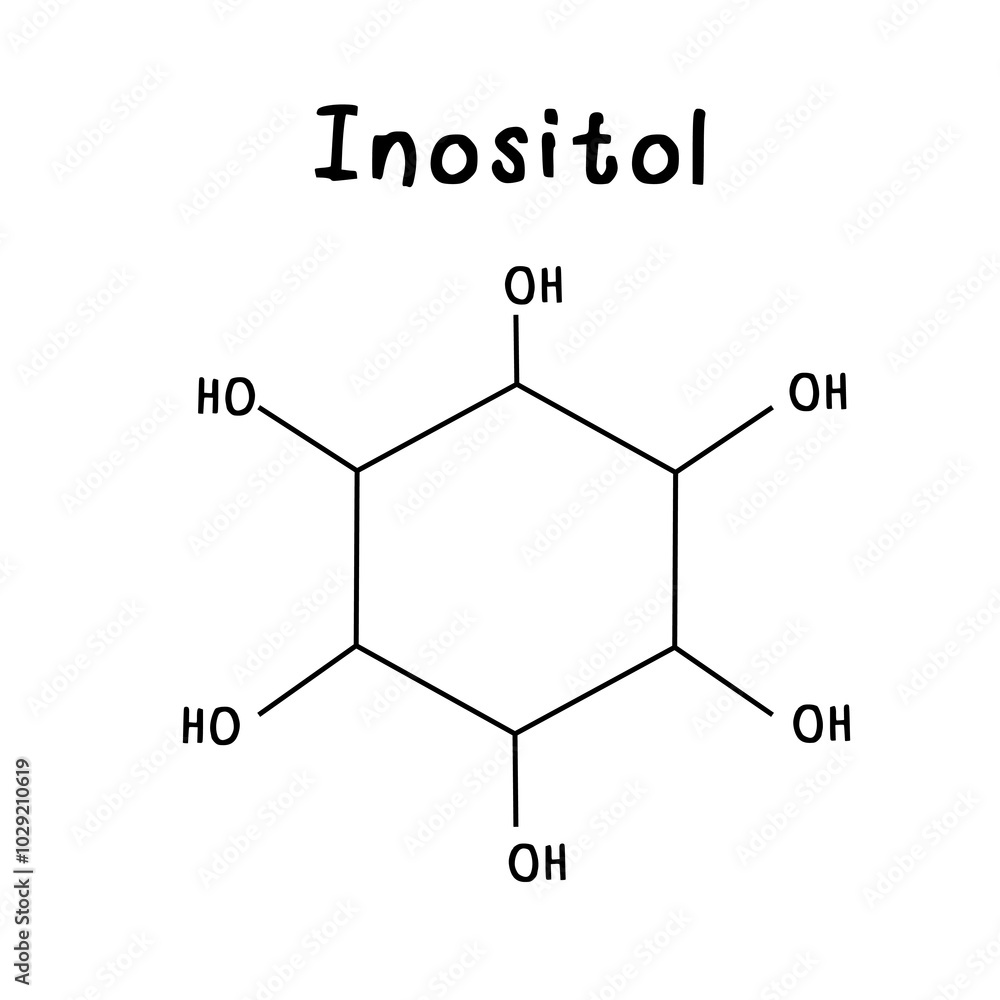 chemical structure of Inositol illustration Stock Illustration | Adobe Stock