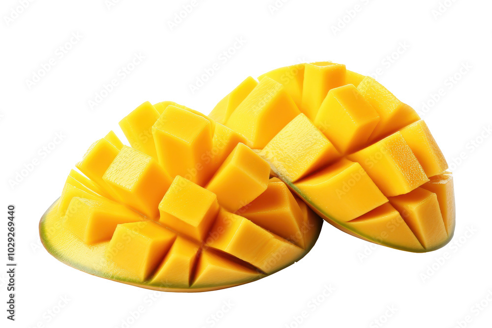 Cut mango on transparent background, png Stock Photo | Adobe Stock