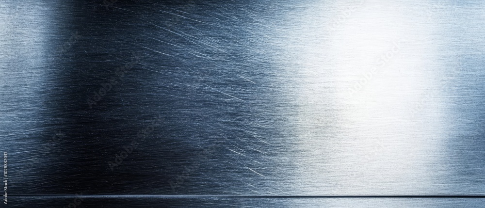 Scratched brushed metal surface with gradual transition from dark to ...