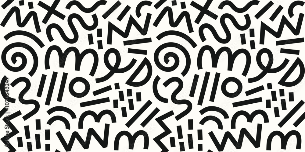 Стоковое векторное изображение «Memphis geometric seamless pattern ...