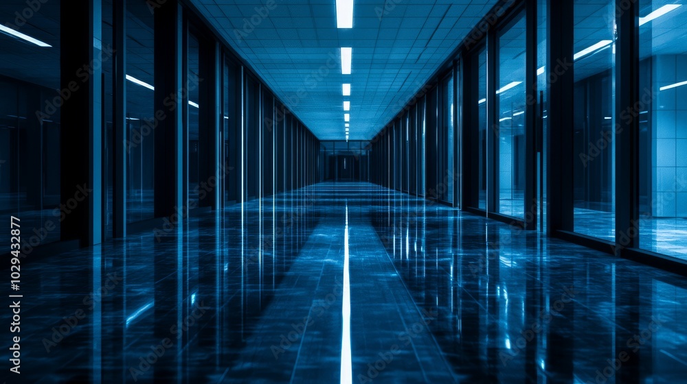 Abandoned Corporate Dystopia - Eerie Empty Office Building with ...