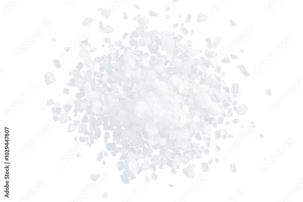 white salt pile top view isolated on white or transparent png Stock ...
